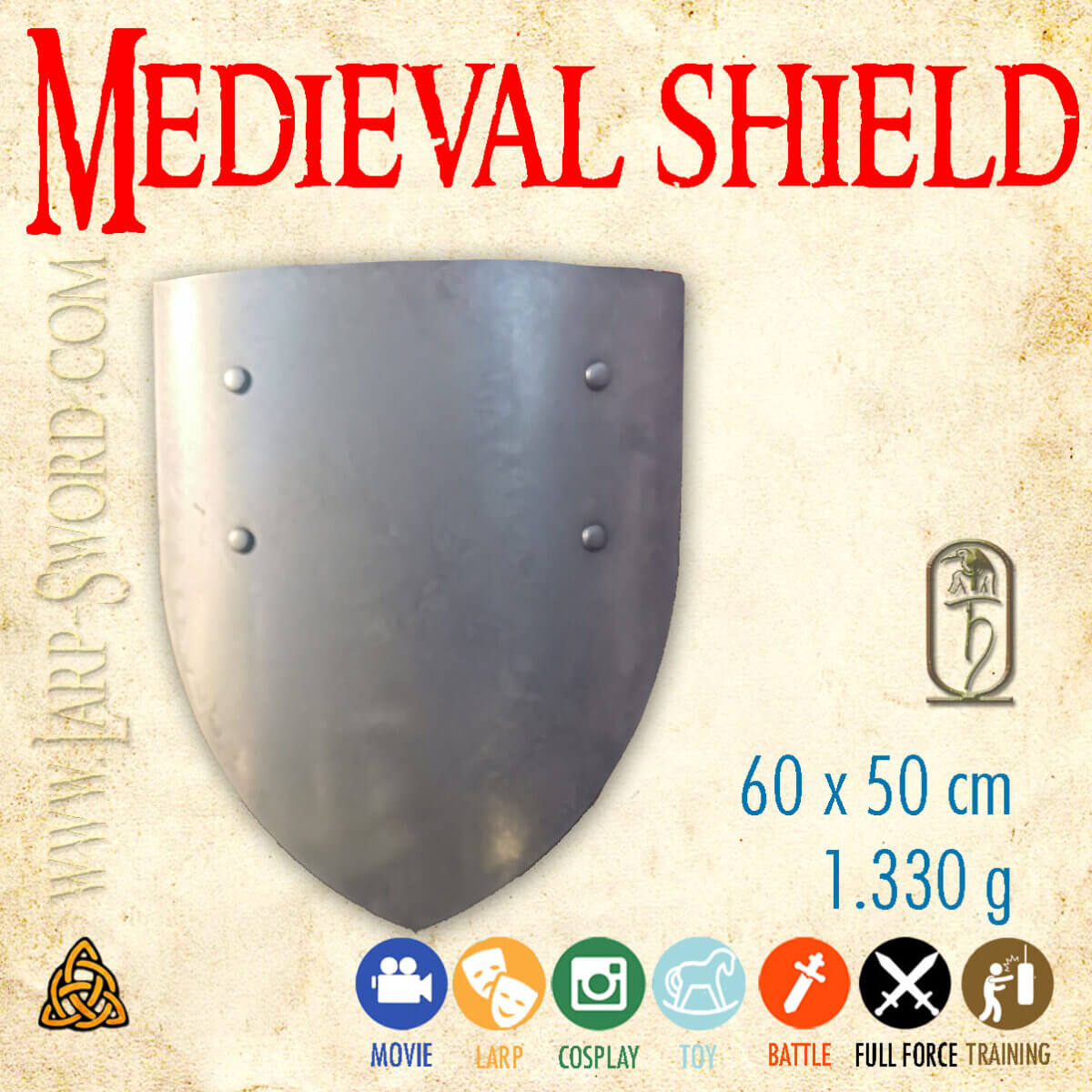 Knight's shield for larp | Larp-Sword
