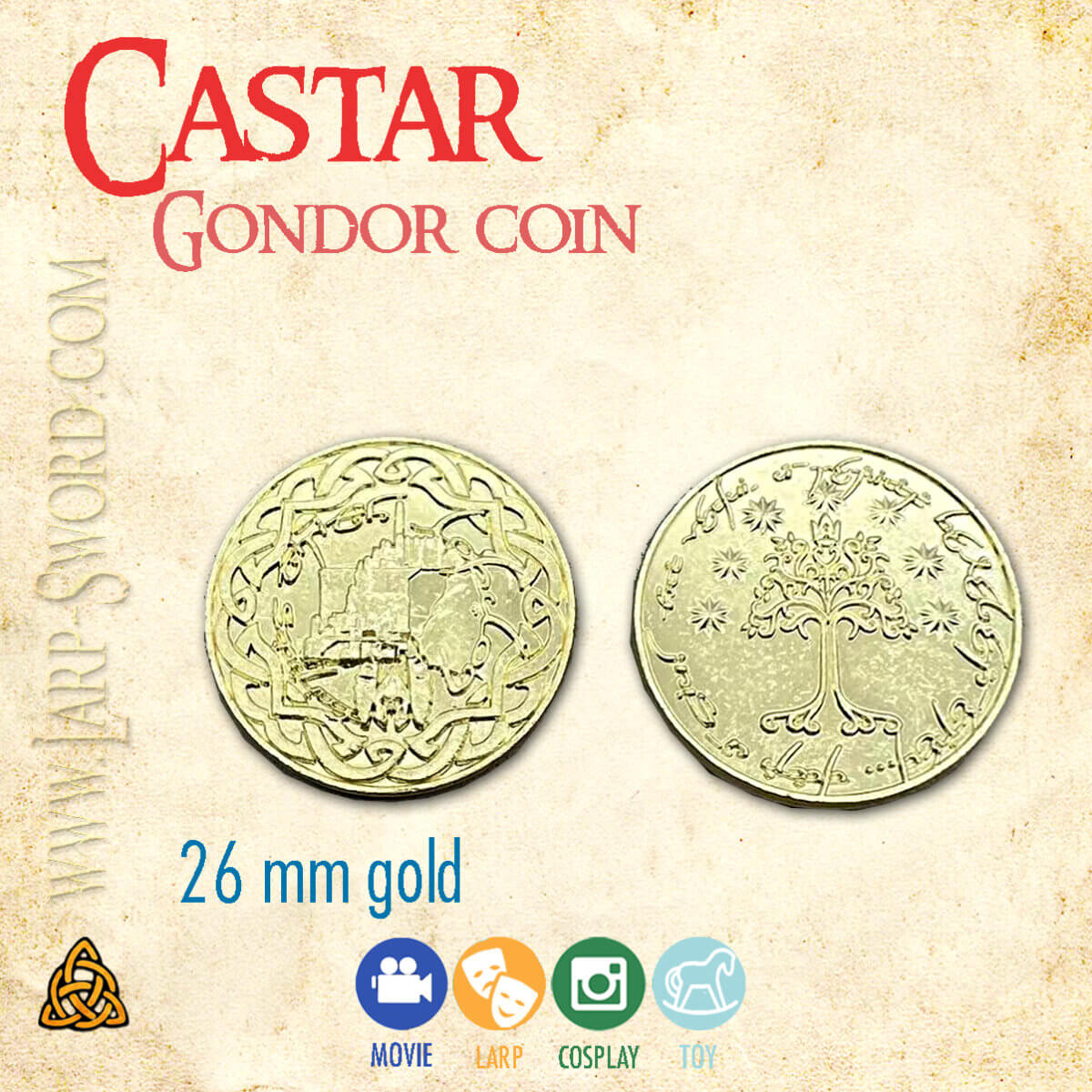 Castar – Gondorian Fantasy Coin for Games | Larp-Sword