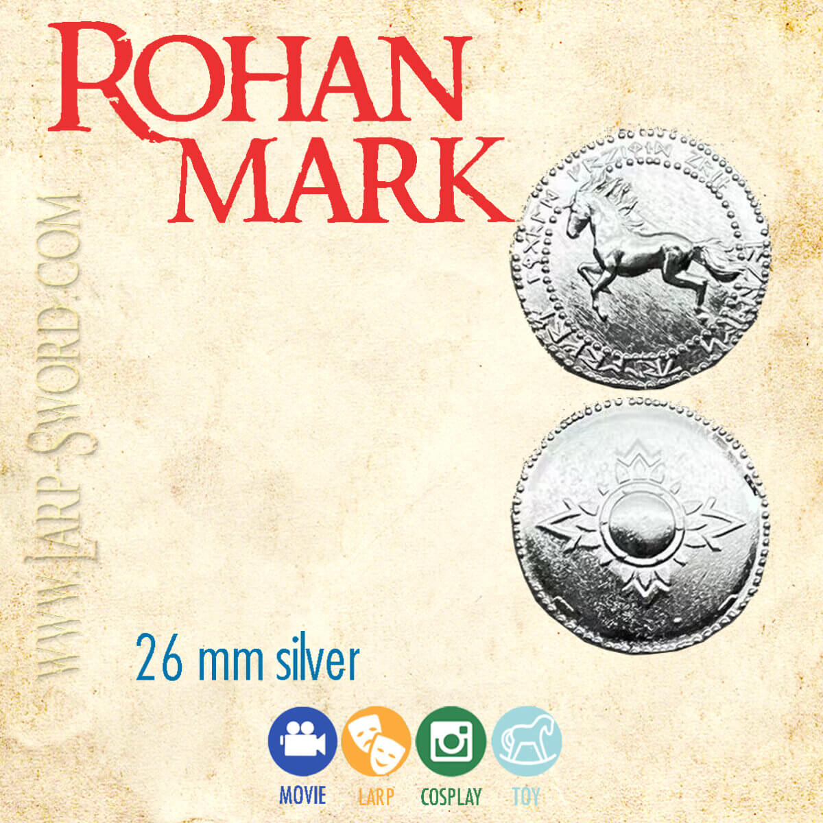 Rohanská marka kovová herní mince | Larp-Sword